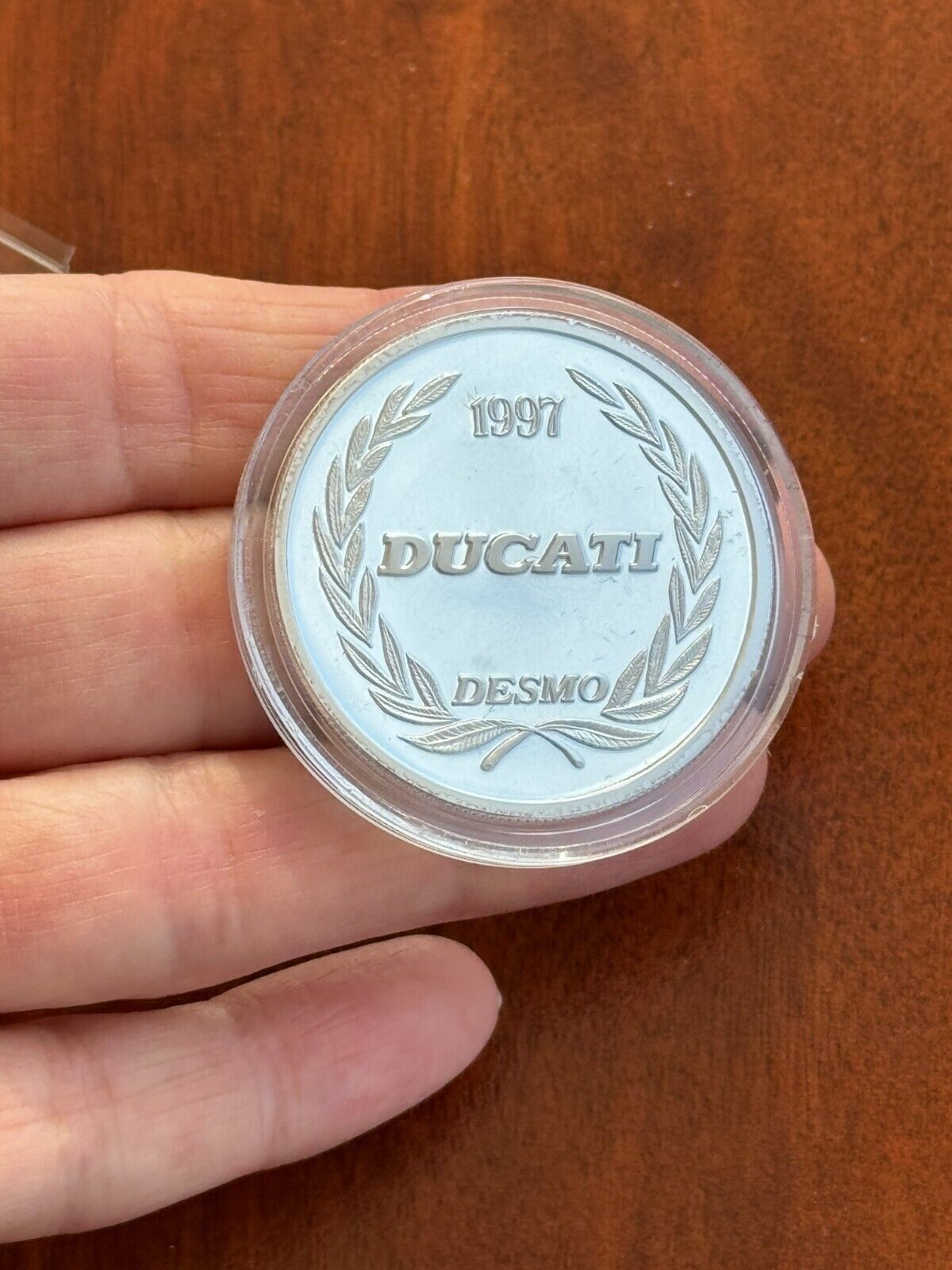 1997 Ducati Desmo 1 oz. .999 Fine Silver Coin SUPERBIKE CHAMPIONE DEL ...