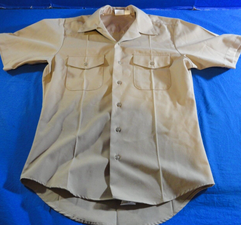 UNITED STATES NAVY USN SERVICE UNIFORM MENS KHAKI SHORT SLEEVE SHIRT ...