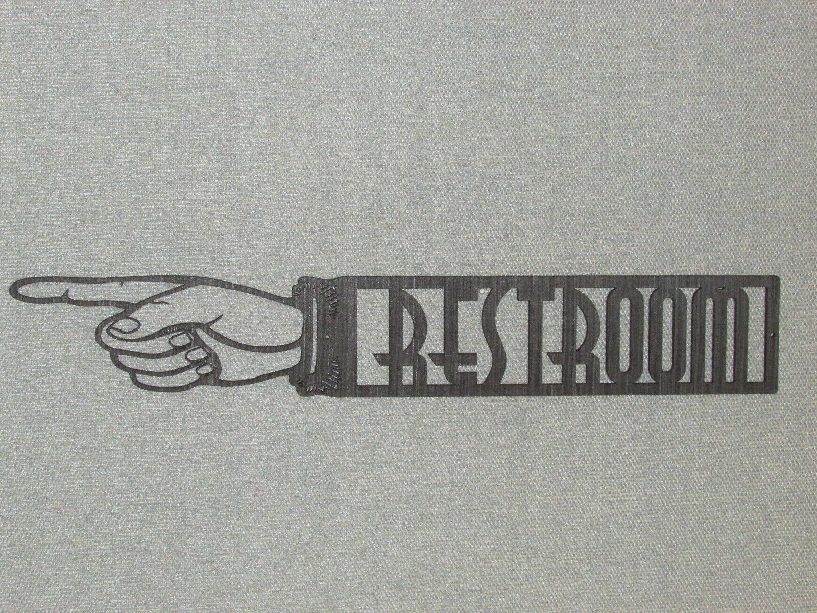 Large 24" RESTROOM LEFT POINTING FINGER Laser Cutout Wall SIGN ...