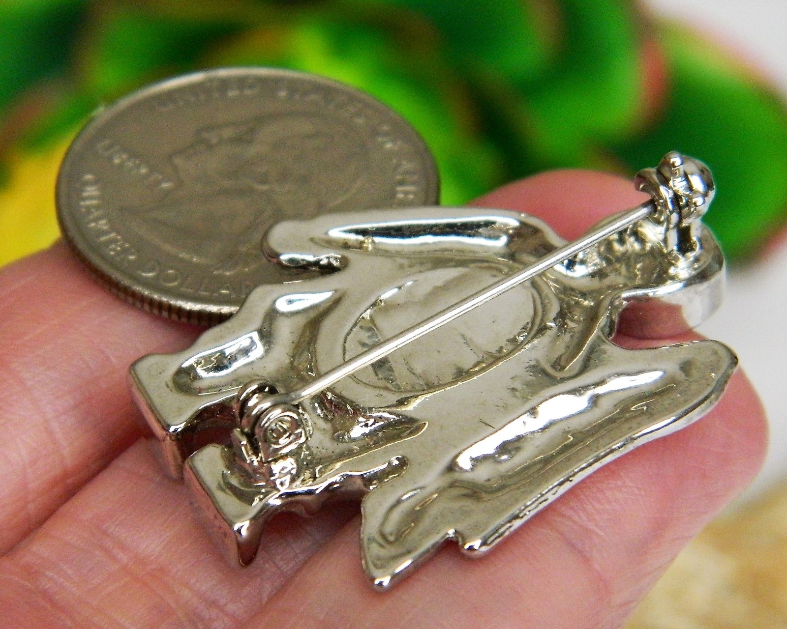 Vintage Eskimo Inuit Fish Jelly Belly Brooch Pin Silver Tone Cabochon ...