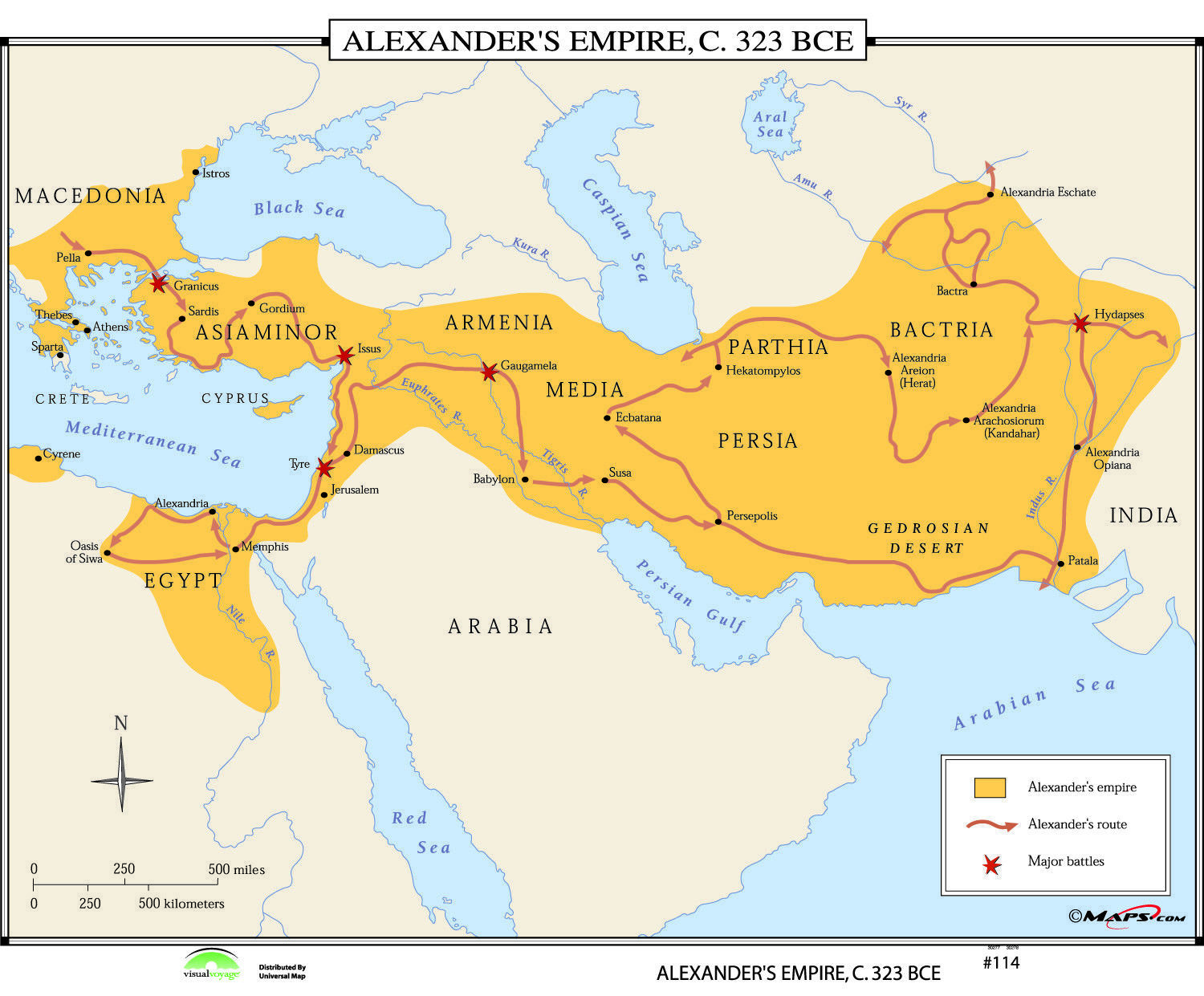 114 Alexander's Empire, 323 BCE - Maps & Atlases