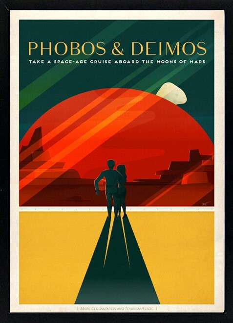 Spacex Mars Poster Vallis Marineris Lithographic A+ Quality Framed ...