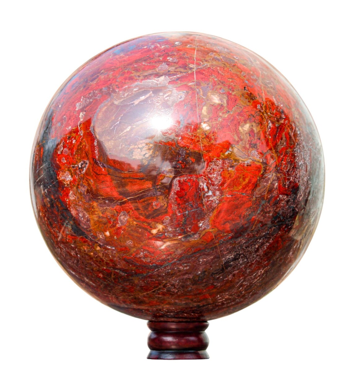 XL RED BRECCIATED Crystal Sphere Healing Metaphysical Stone Decor Gift ...