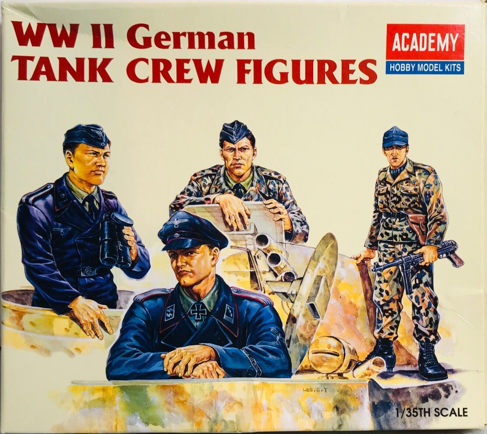 1/35 Academy WWII German Tank Crew 4 Figures Plastic Korean Model Kit ...