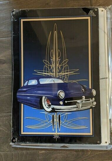 17.5" MERC 2 Blue Classic 3d cutout retro USA STEEL plate display ad ...