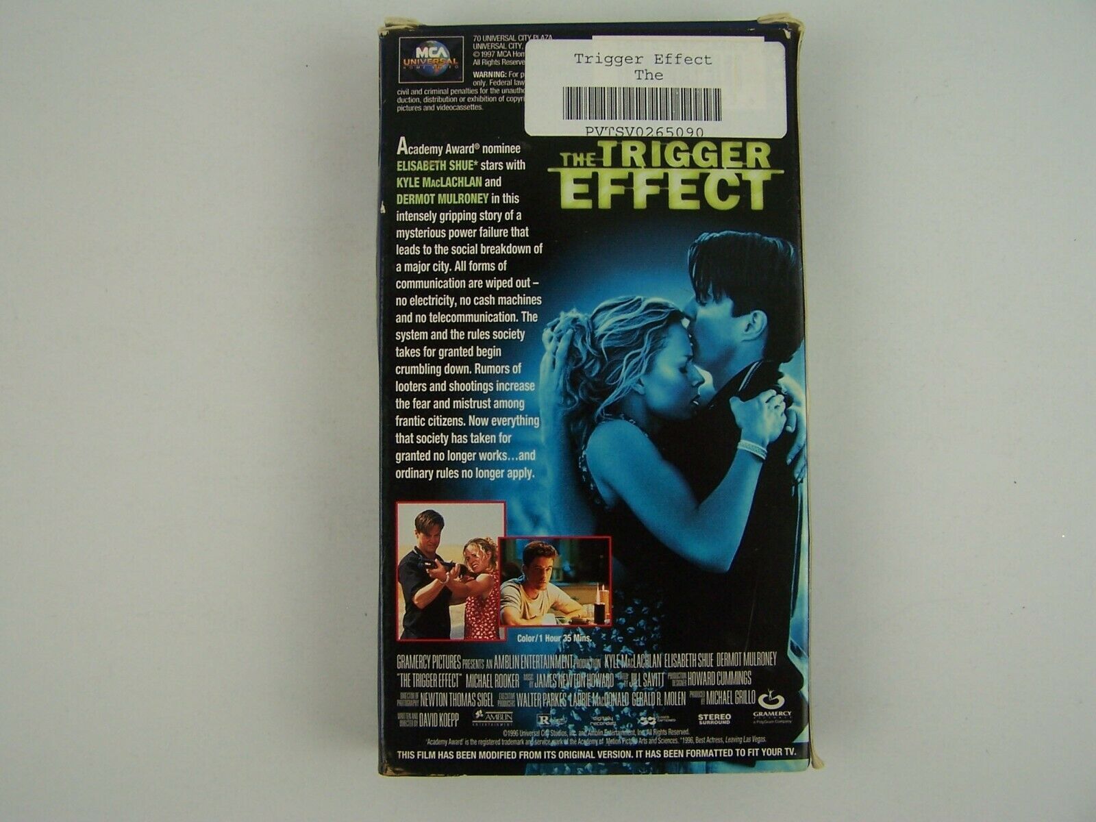 Trigger Effect VHS Video Tape Kyle MacLachlan, Elisabeth Shue - VHS Tapes