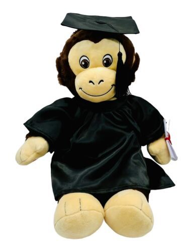 Build A Bear Monkey Graduation Cap Gown Diploma Plush Stuffed Animal ...