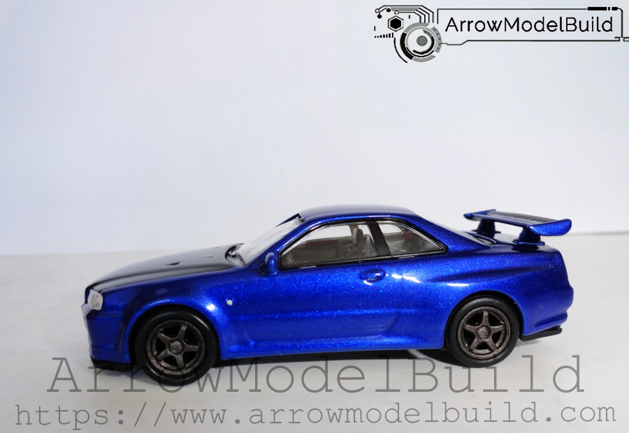 ArrowModelBuild Nissan GTR R34 (Metallic Blue) Built & Painted 1/64 ...