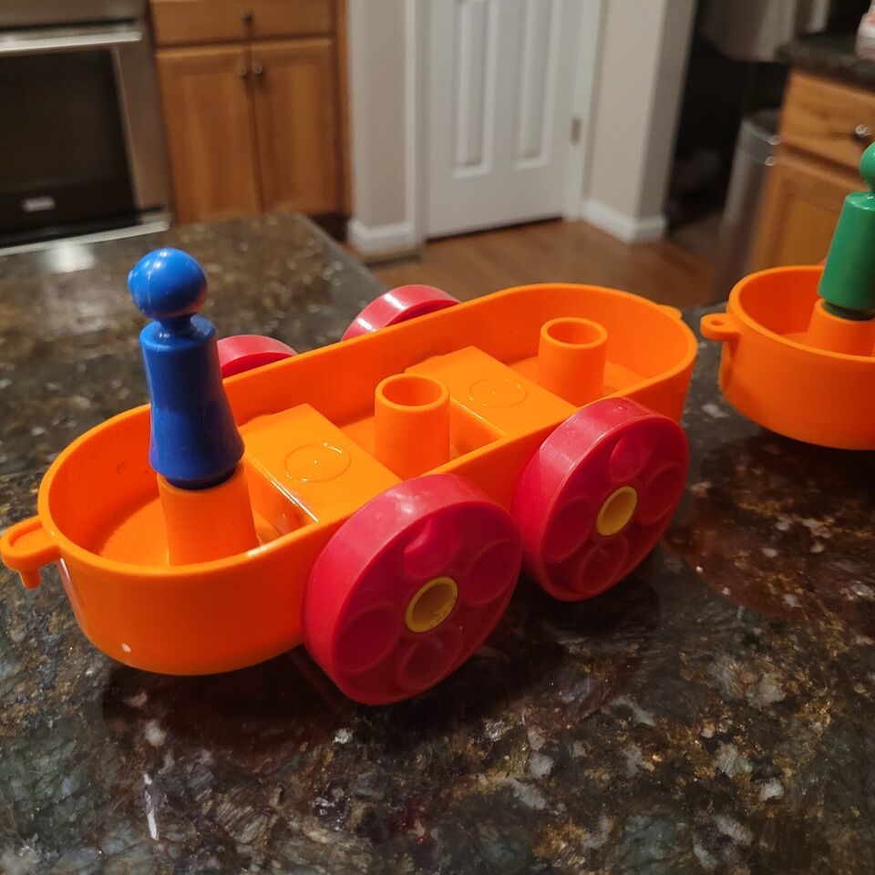 Vintage 1976 Tupperware Toys Amphibio Sand Bath Building Train Orange ...