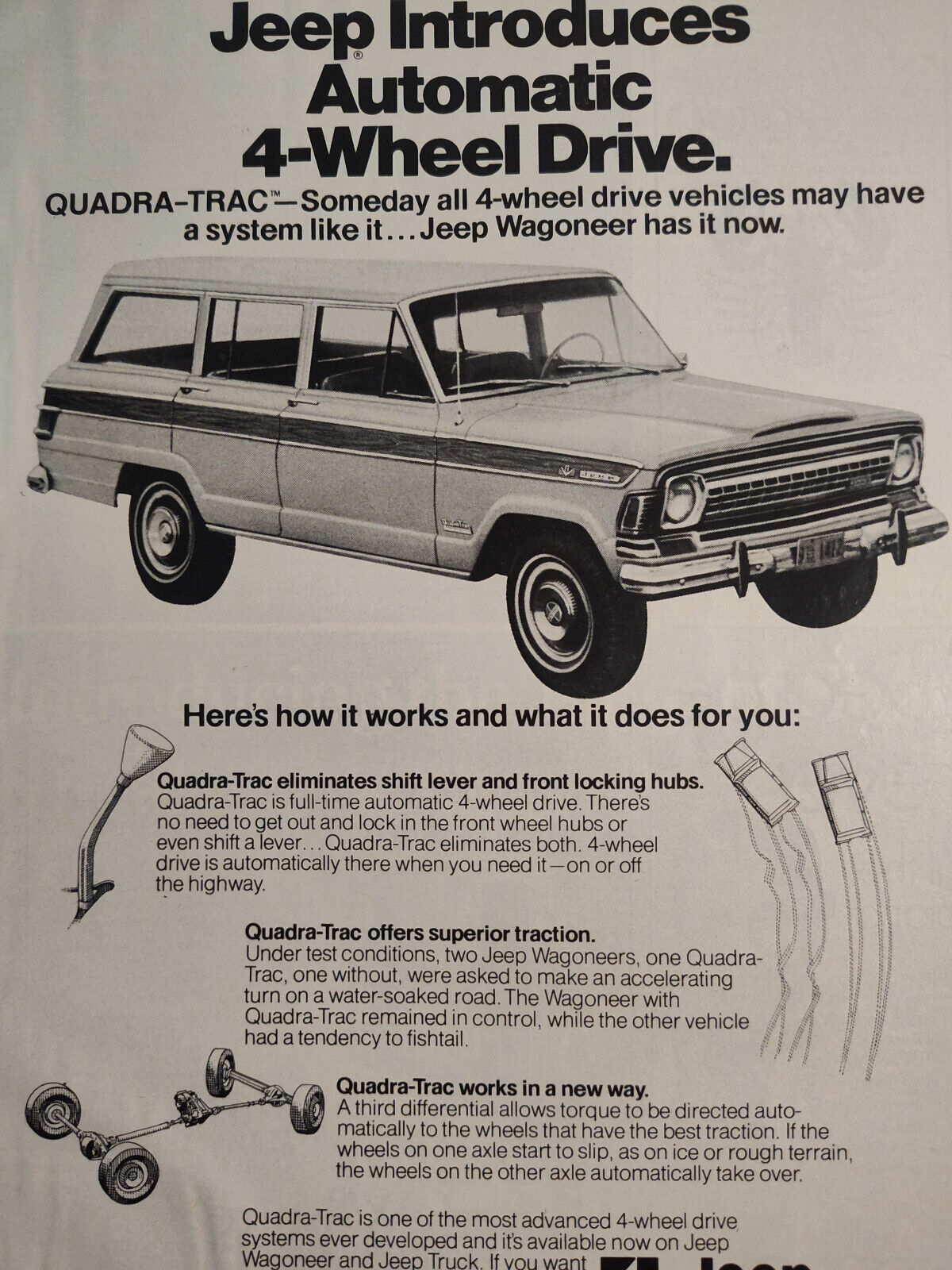 1973 Esquire Original AD JEEP Quadra Trac Automatic 4 Wheel Drive ...