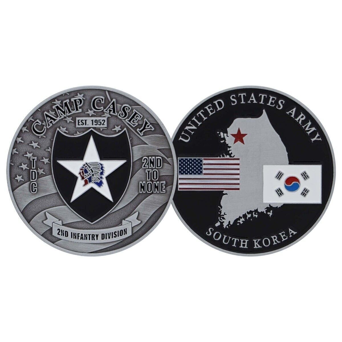 CAMP CASEY ARMY SOUTH KOREA 2ND INFANTRY DIVISION TDC CHALLENGE COIN ...
