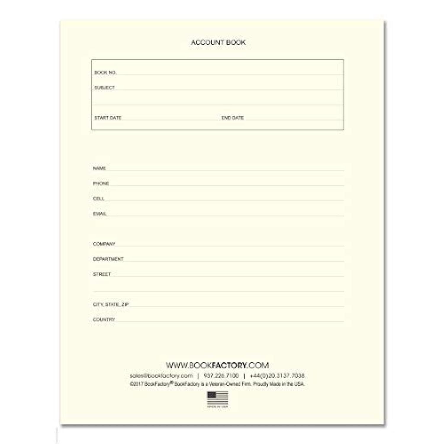 BookFactory Account Book/Ledger Book/Accounting Ledger/Account Notebook ...