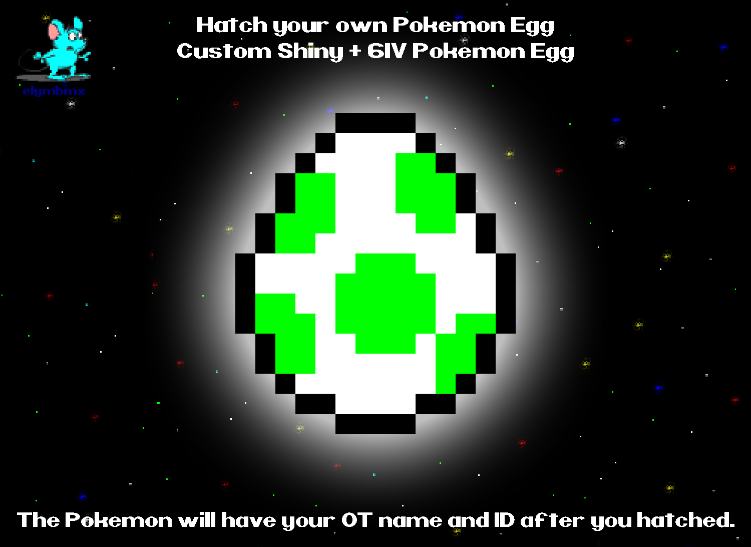 Custom Pokemon Egg Shiny 6IV Hatch your own egg - Your Own OT ID - Pick ...
