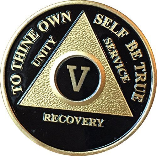 5 Year AA Medallion Black Gold Plated Anniversary Chip - Everything Else