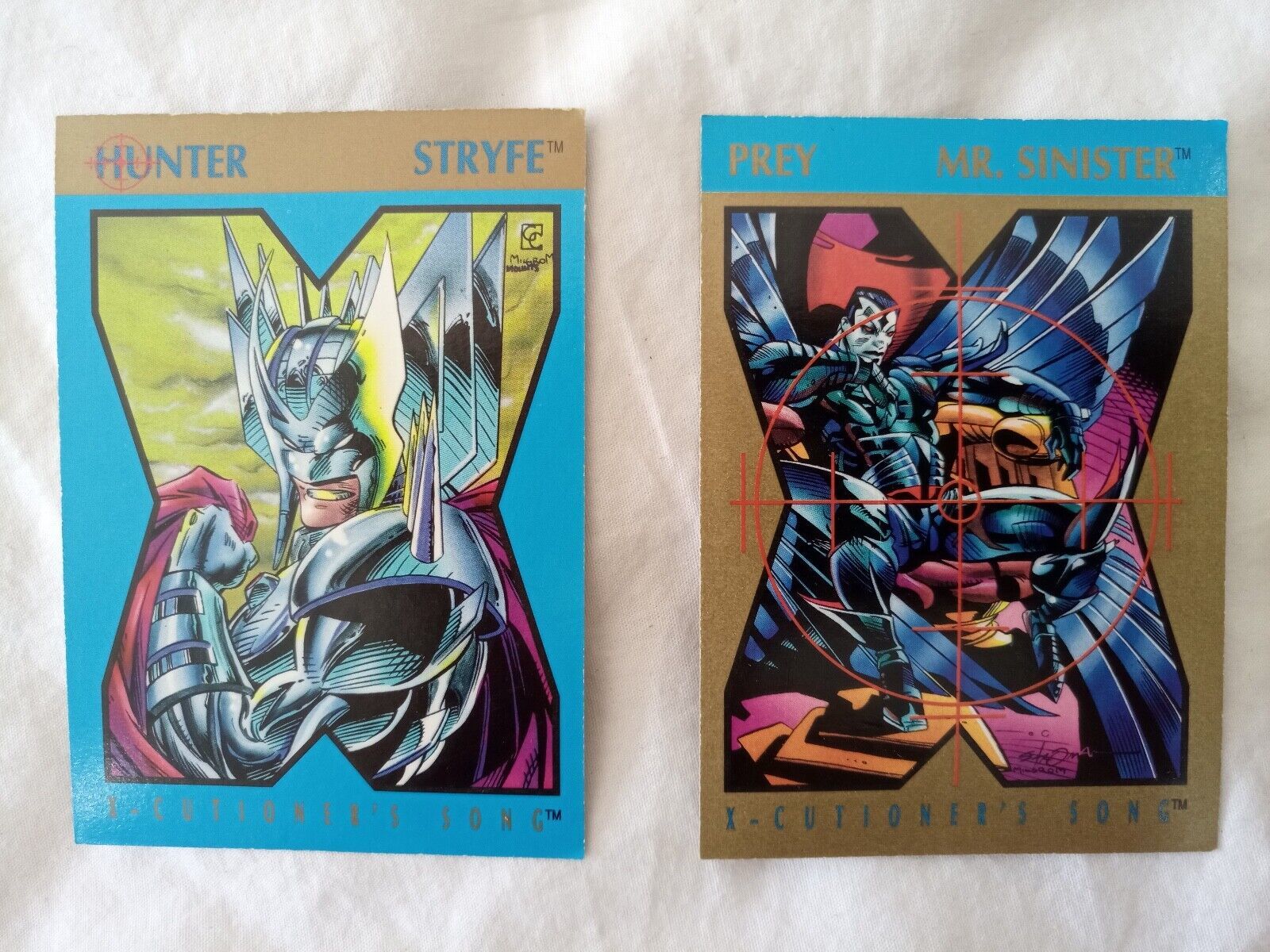 1992 Marvel STRYFE'S STRIKE FILE HUNTER & PREY & MR SINISTER SKYBOX - Trading Card Singles