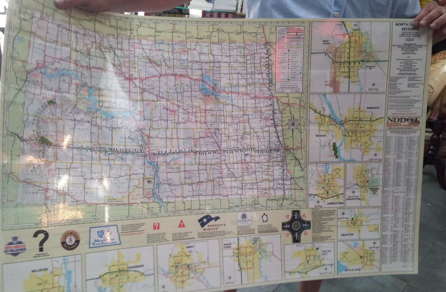 North Dakota State Highway Laminated Wall Map - Maps & Atlases