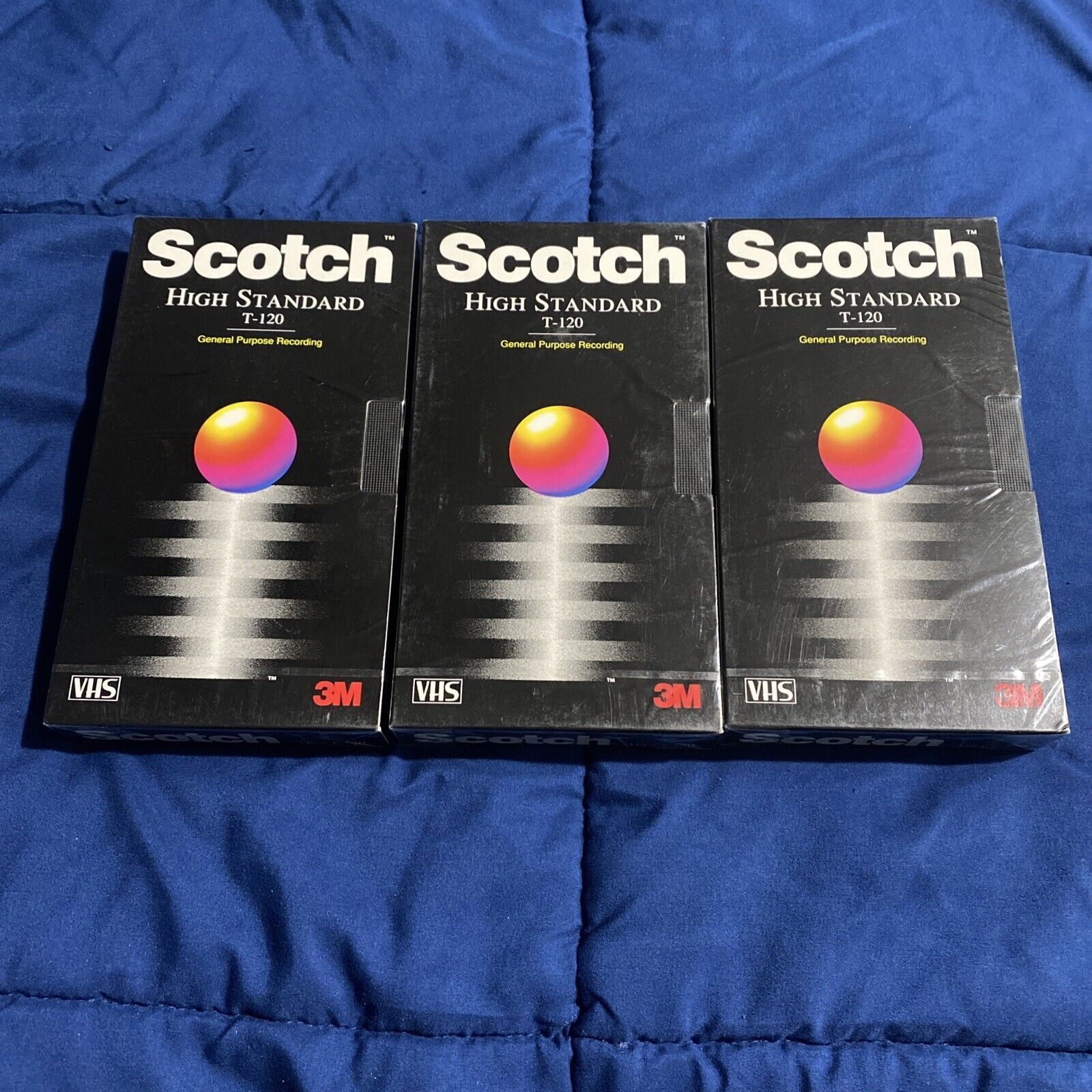 3 Scotch VHS Videocassette Blank Tapes High Standard T-120 6 Hour - New & Sealed - TV, Video ...
