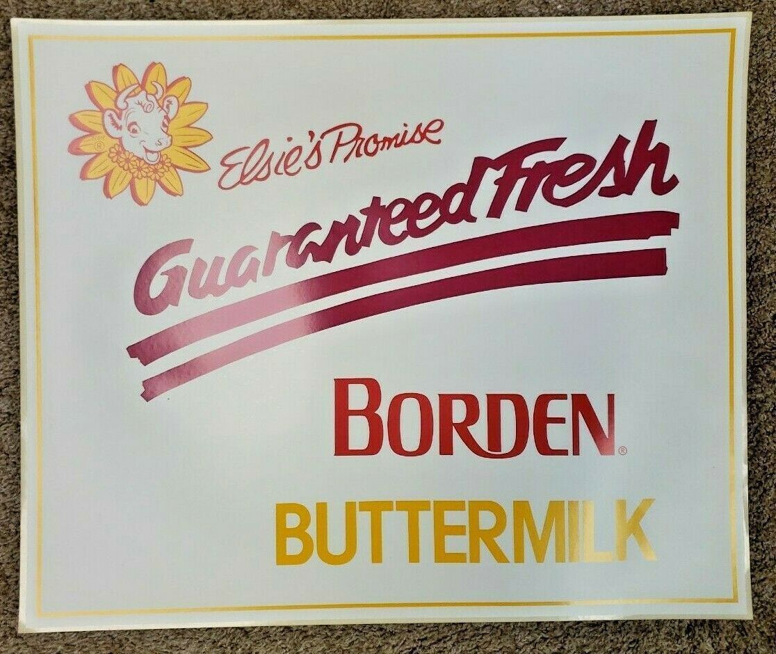 Vintage Borden Buttermilk Sign Decal Display and 23 similar items