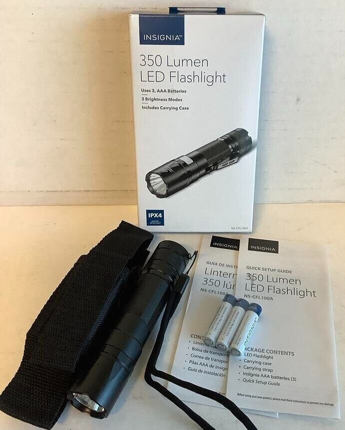 NEW Insignia NS-CFL100A IPX4 Water-Resistant 350 Lumen LED Black ...