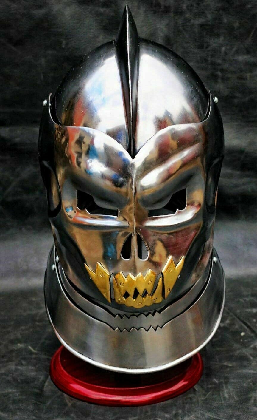 Medieval Demonic Helmet Brass Teeth Devil Helmet Comfortable Wearable ...