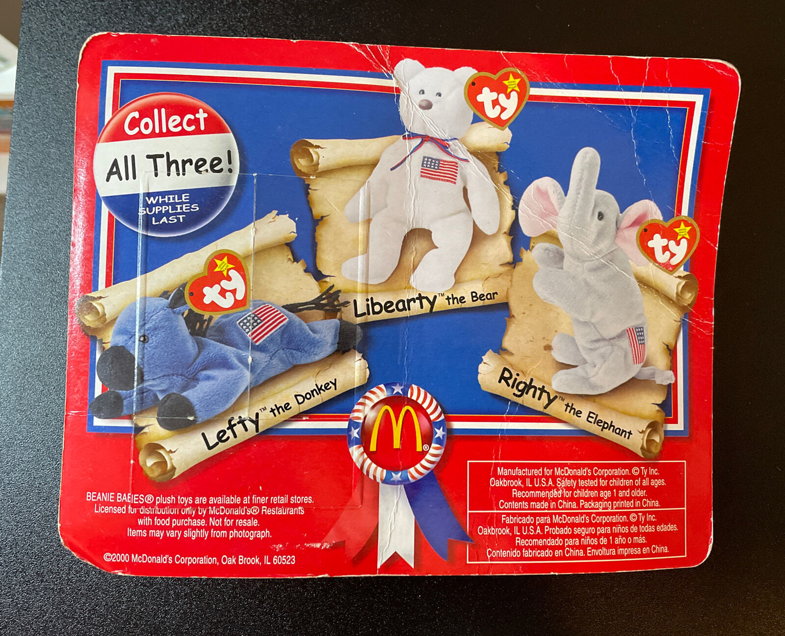 Righty the Elephant McDonald's 1996 Ty Original Teenie Beanie Baby ...