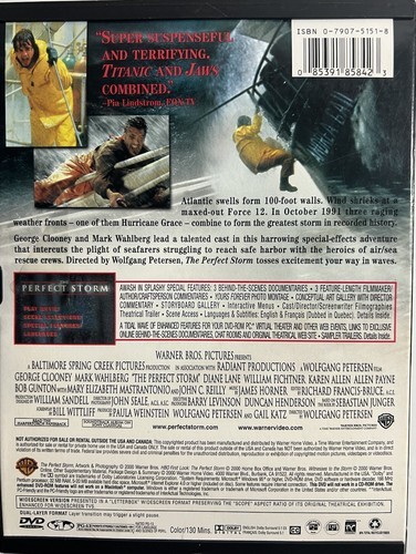 The Perfect Storm Widescreen (DVD, 2000) George Clooney, Mark Wahlberg ...