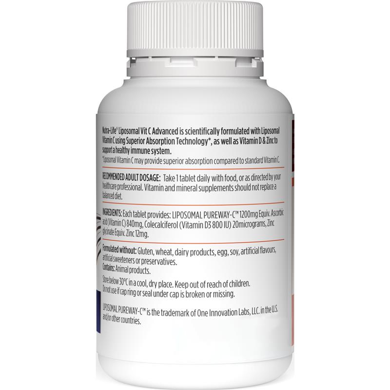 Nutra-Life Liposomal Vitamin C Advanced 30 Tablets - Other Vitamins ...