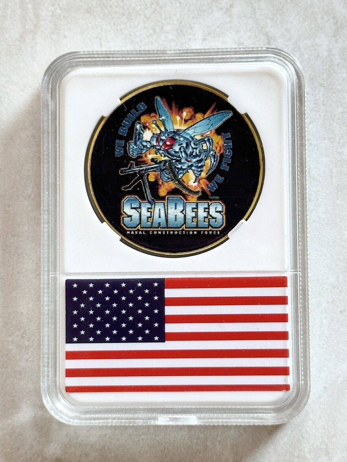 NEW U.S. Navy Seabees "We Build We Fight" Challenge Coin With Case ...