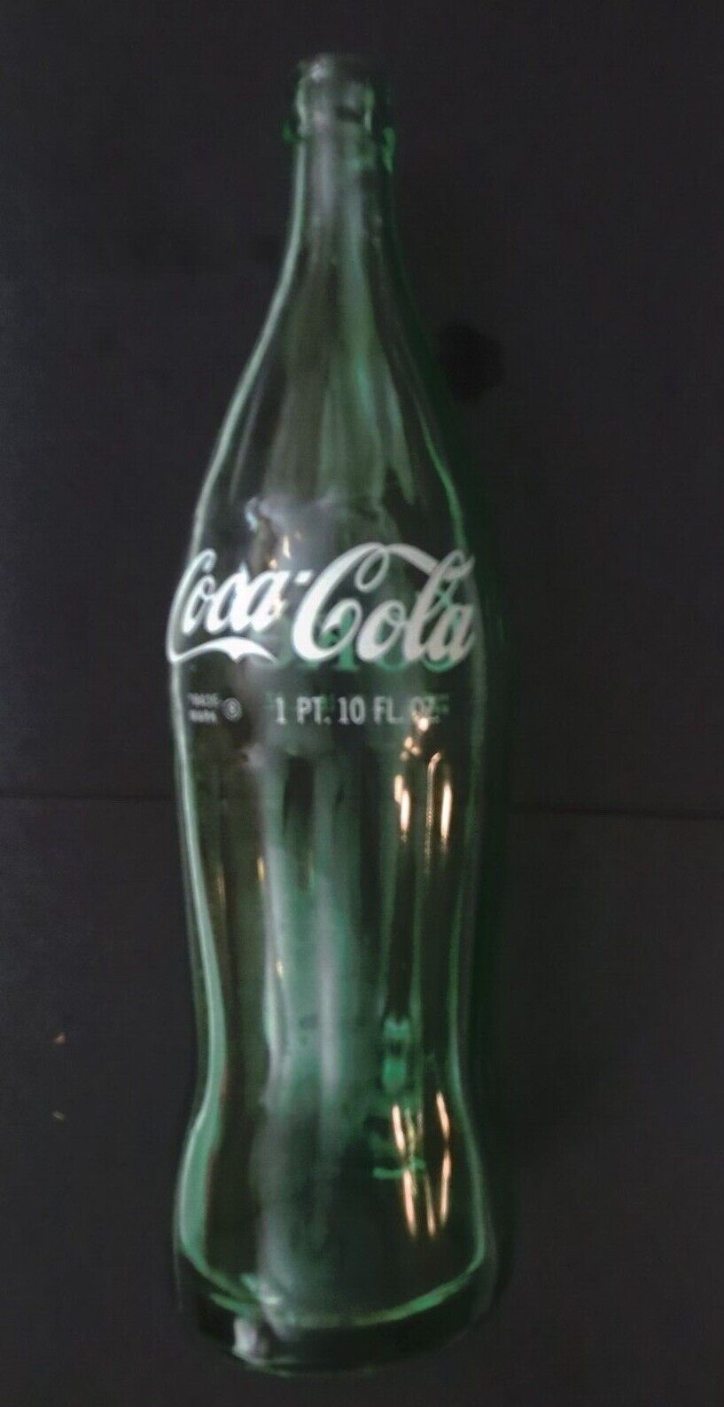 Coca Cola 1pt 10 FL Oz Trademark Green Glass Returnable Bottle All ACL ...