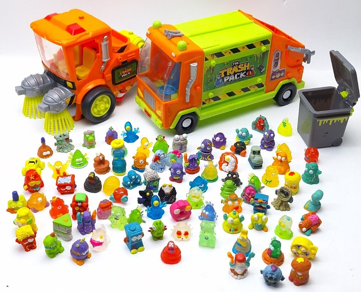 The Trash Pack Trashies Garbage/Sewer Truck Huge Lot Figures - Action ...