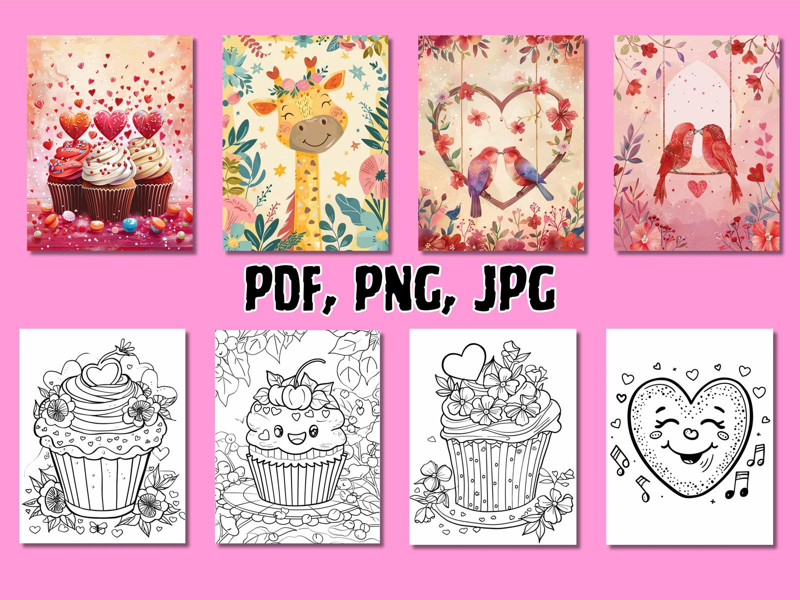 Valentine's Day Coloring Pages, Kawaii Printable, Cute Valentine's ...