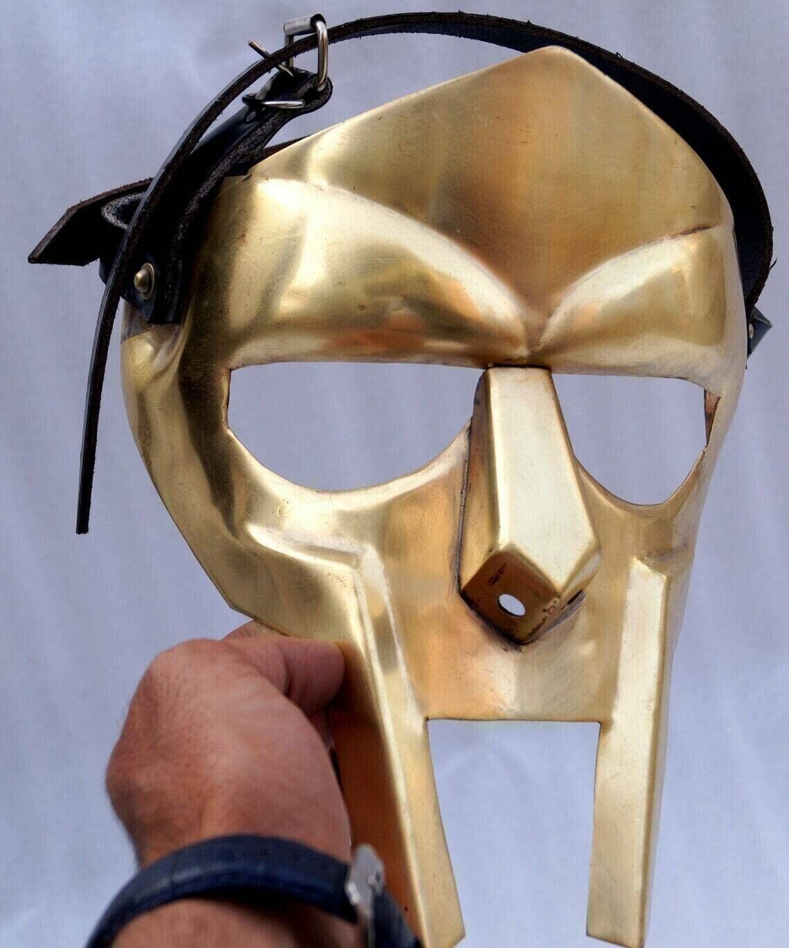 Medieval Gladiator MF Doom Face Mask Iron Mask Replica Costume Helmet ...