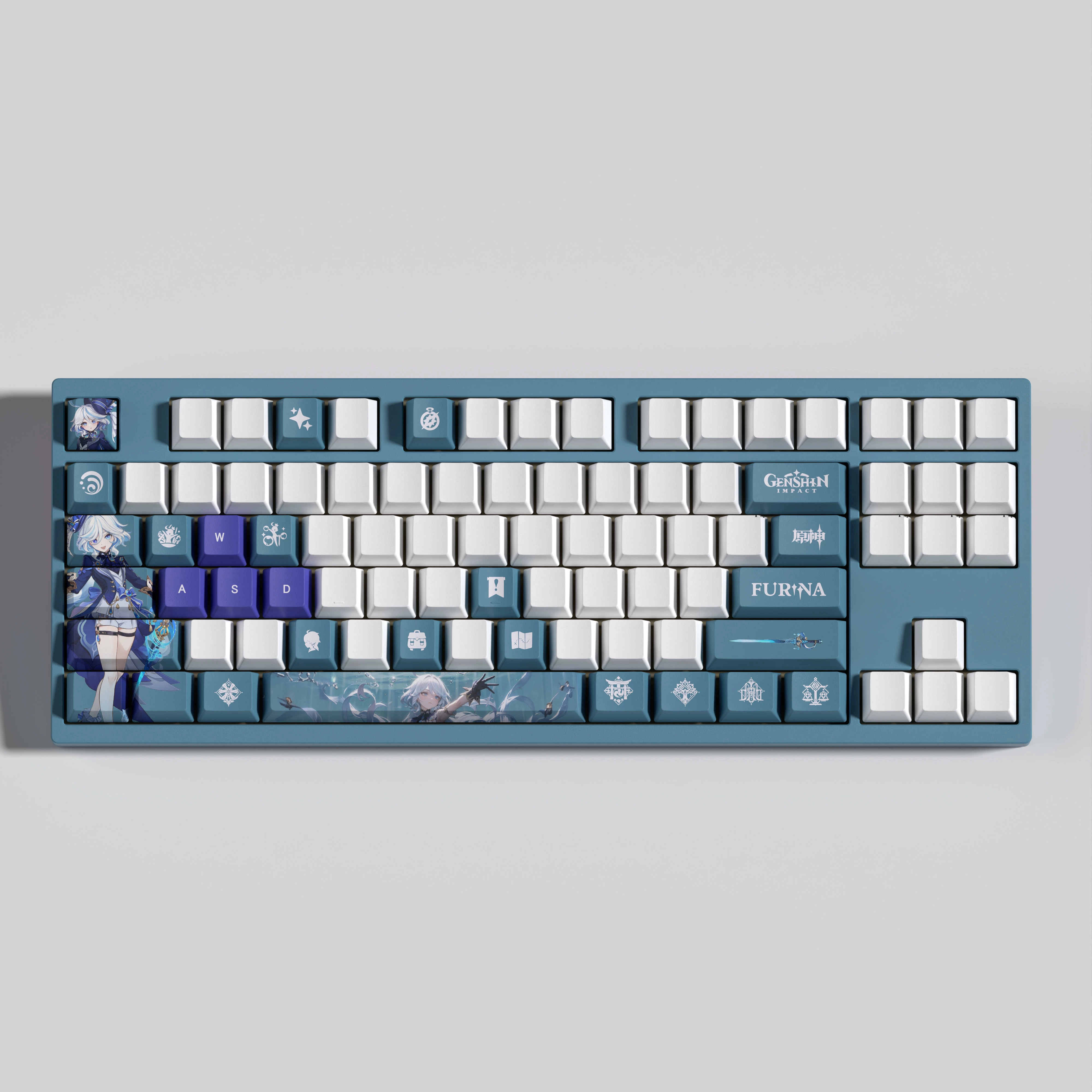 Genshin Impact Themed Keycaps Furina PBT heat-sublimation keycaps 29 ...