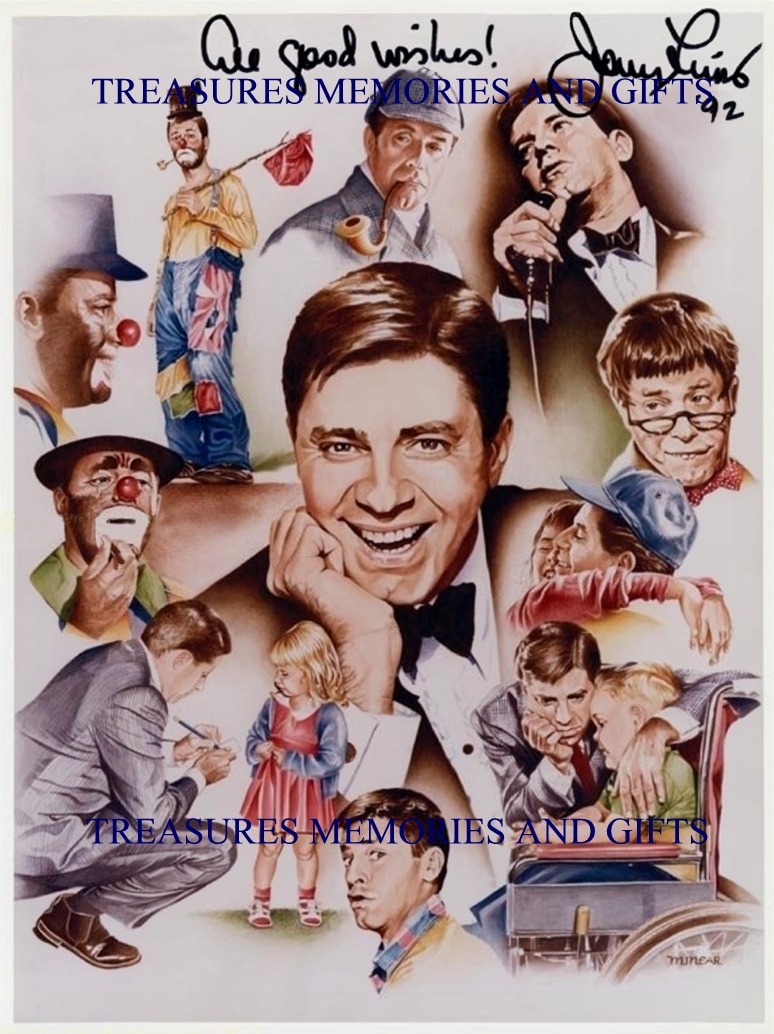 JERRY LEWIS SIGNED AUTOGRAPH AUTOGRAM 8x10 PHOTO W ALL HIS CHARACTERS ...