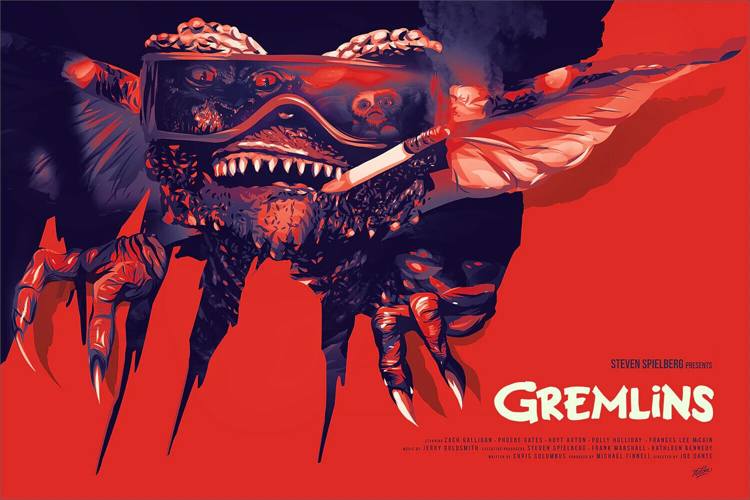 Gremlins Steven Spielberg Malone Horror Movie Poster Giclee Print 36x24 ...