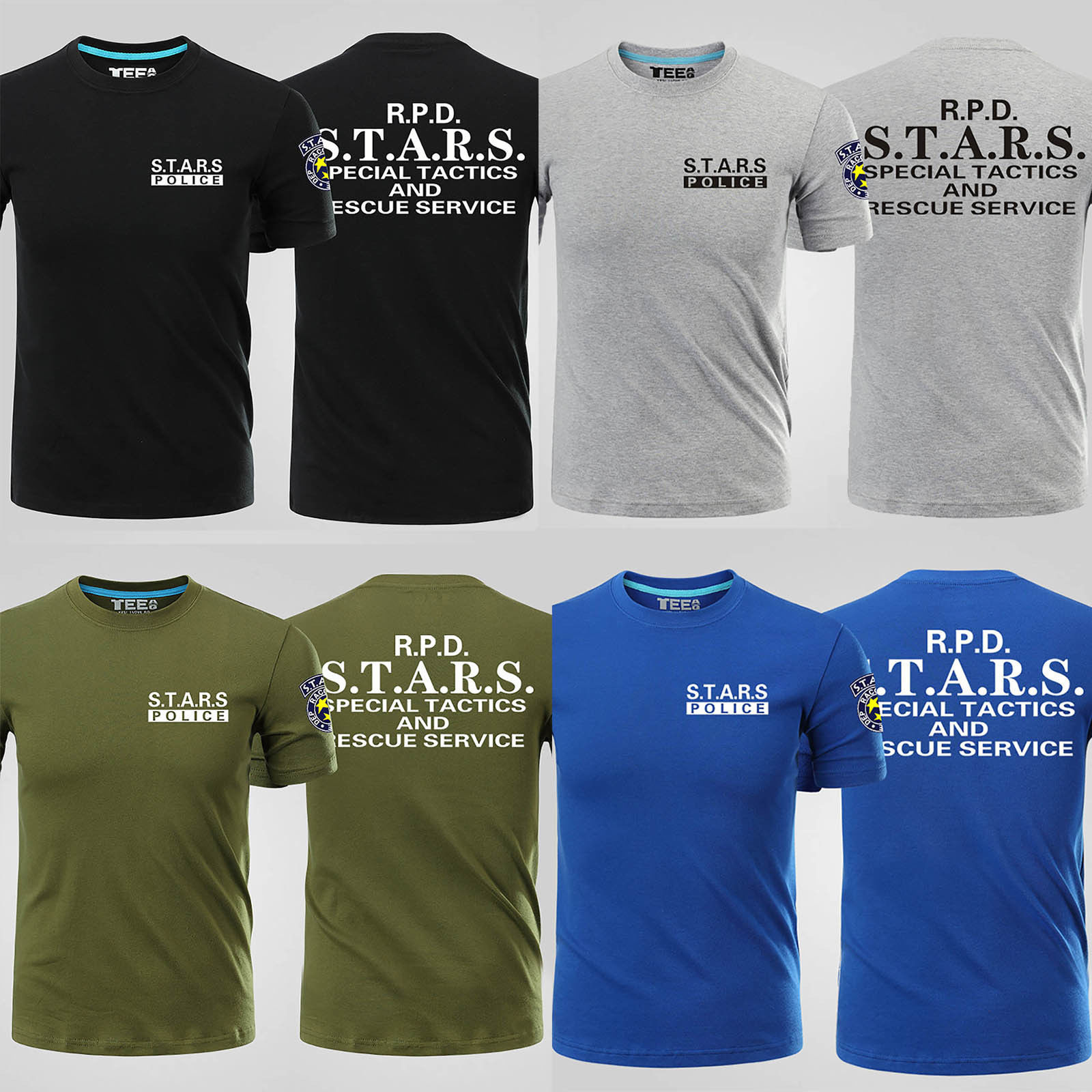 Resident Evil RPD STARS Raccoon T Shirt short sleeve Cosplay Costume ...