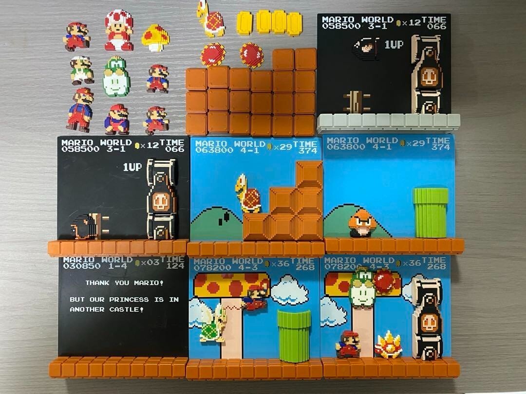 Dotgraphics Nintendo Super Mario Bros Stage Figure Dots Series Lot of 7 ...