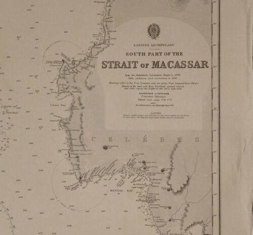 Nautical Chart Macassar Strait Naval Admiralty Wharton 1980 - Europe Maps