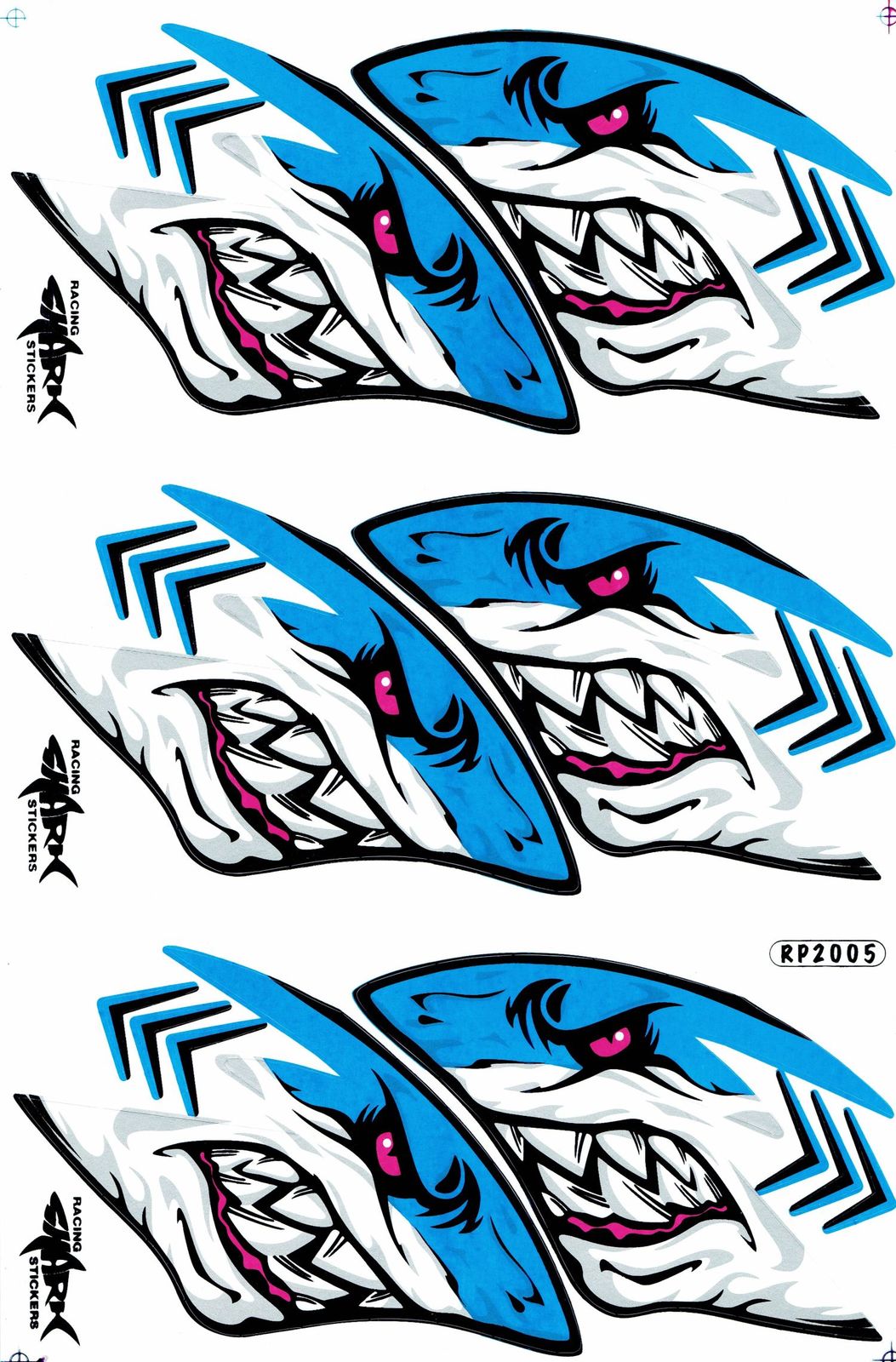 AU144 Shark Mouth Scooter Sticker Decal and similar items