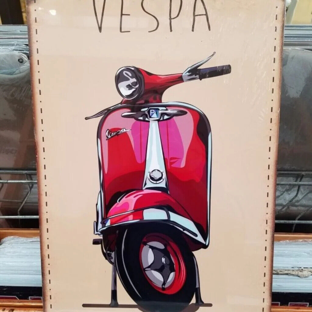 Vespa Italian motor bike scooter heavy aluminum metal sign - Everything ...