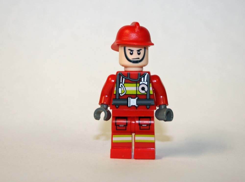 Fireman Red Outfit Fire Fighter Custom Minifigures - LEGO (R) Minifigures