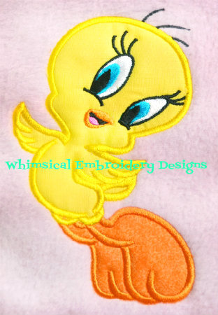 Tweetie Bird Applique Machine Embroidery Design - Digital Art