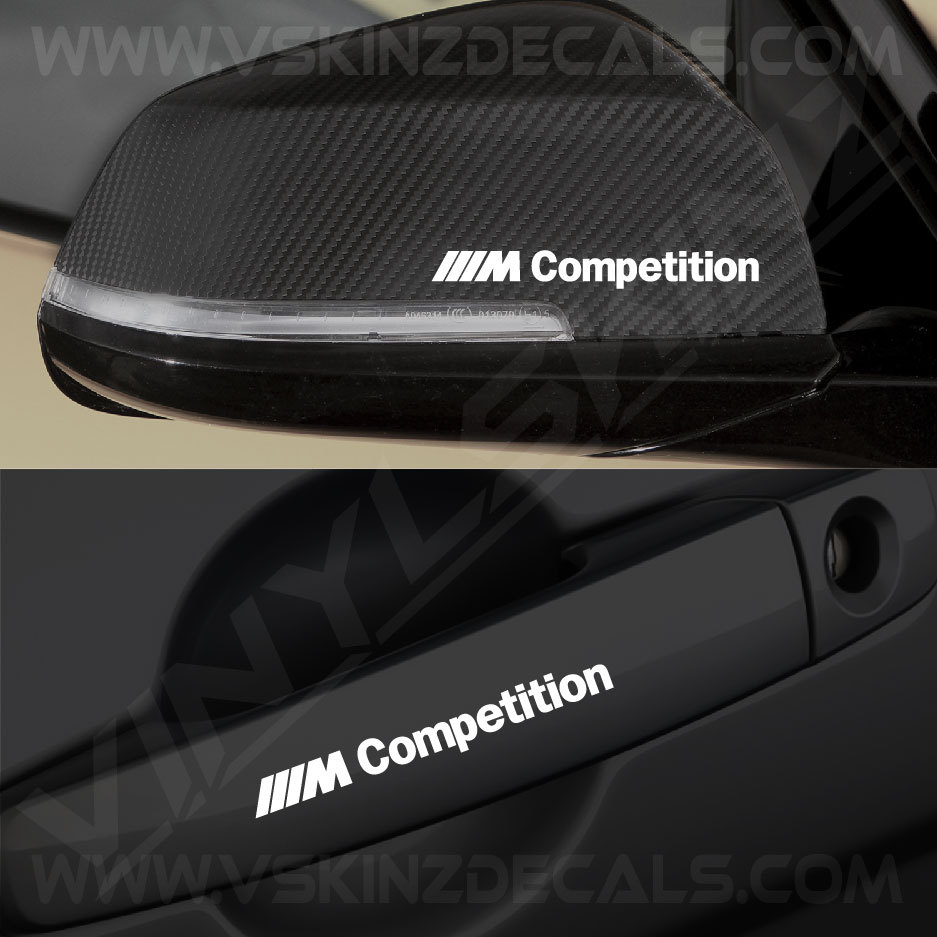 BMW M Competition Logo Mirror / Handle Decals Stickers Premium Quality ...