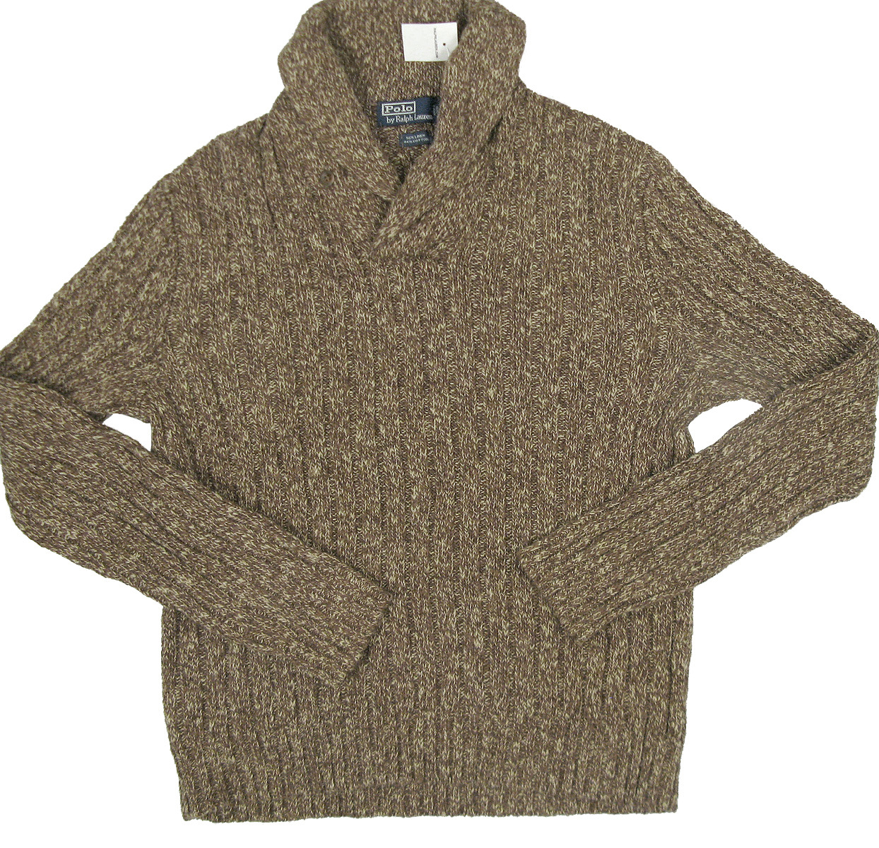 NEW Polo Ralph Lauren Shawl Collar Fisherman Style Sweater! XXL Brown ...