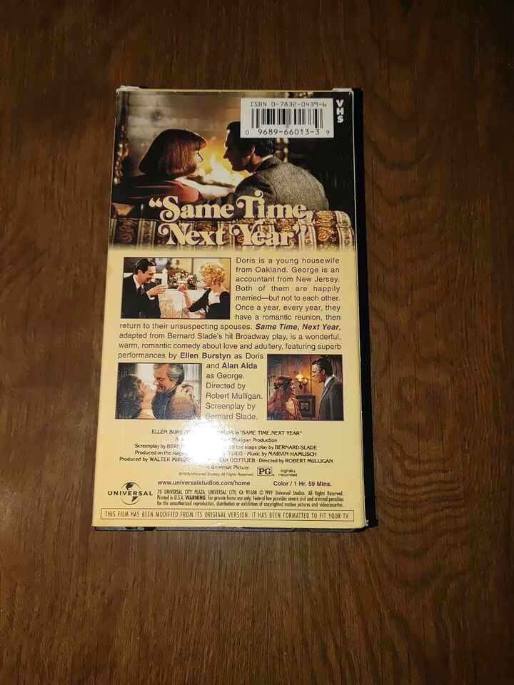 Same Time, Next Year (VHS-Tape), Ellen Burstyn, Alan Alda 1978, - VHS Tapes