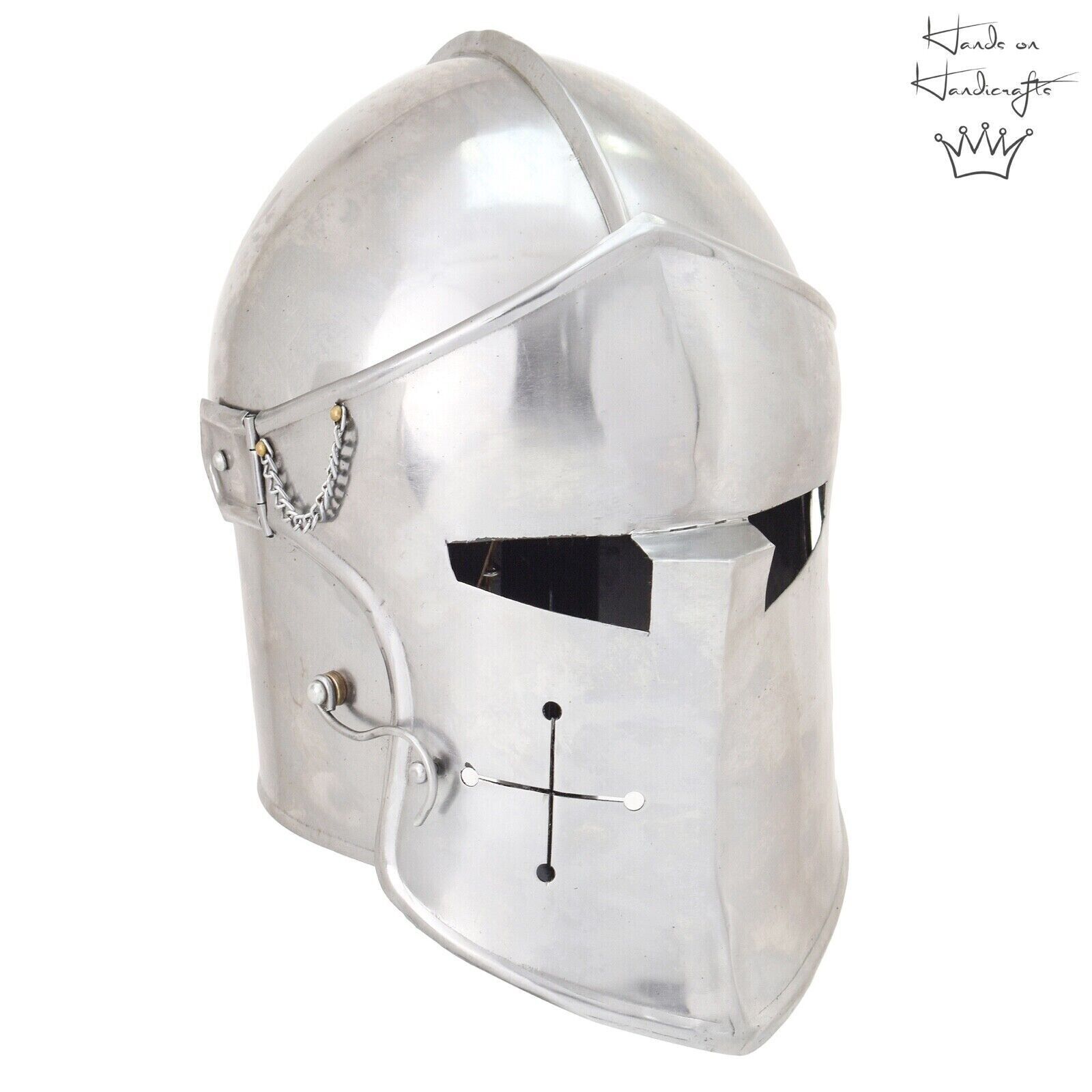 Roman Helmet Medieval Barbute Helmet - 18 Gauge Mild Steel Armor Helmet ...