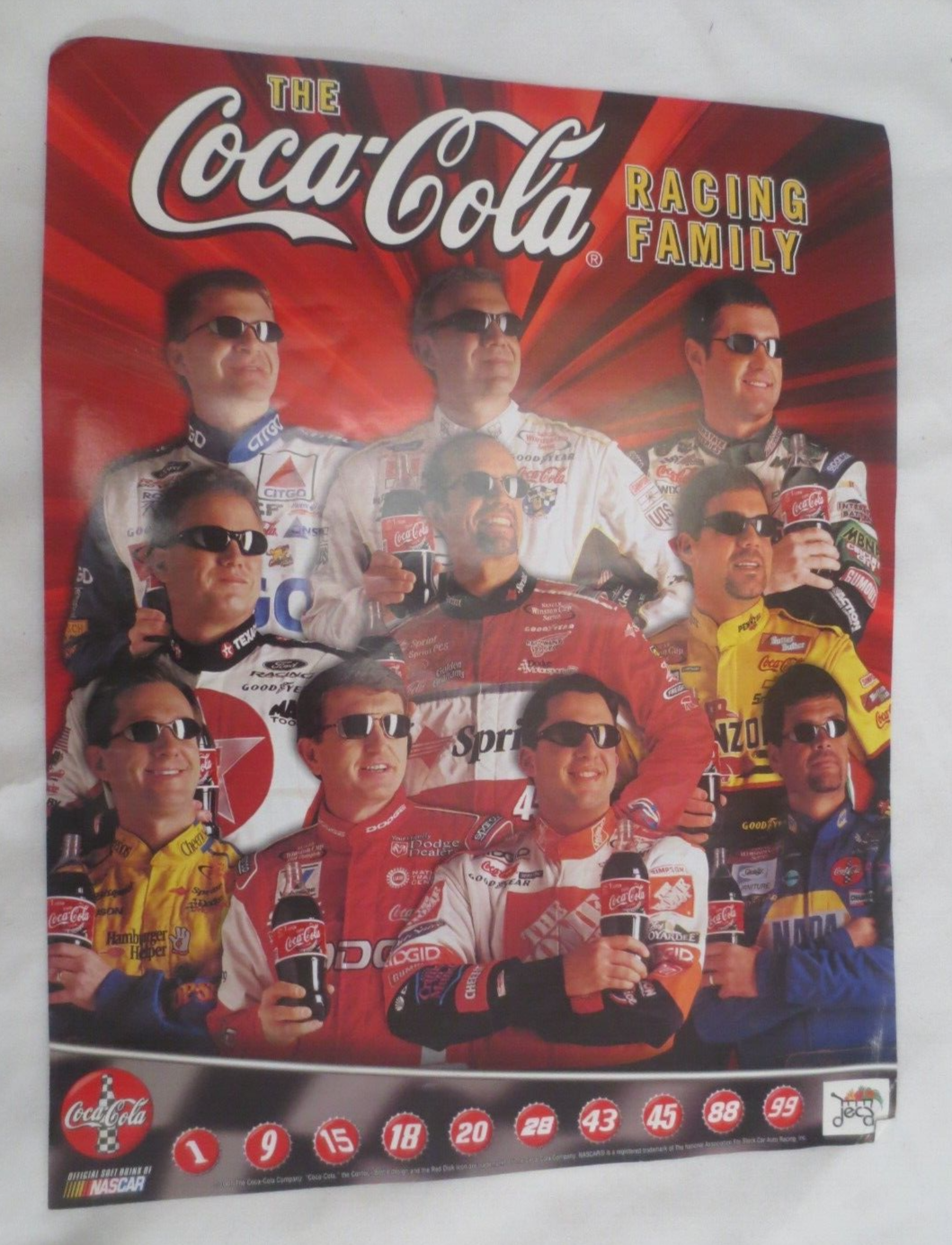 2001 Coca Cola Racing Family Poster 14 X 11 inches - Soda