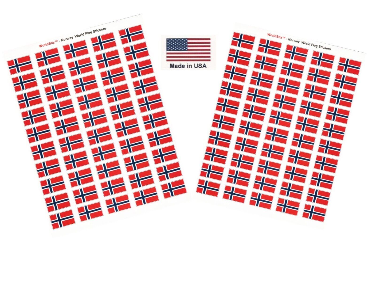 100 Norway Flag Stickers; 1.5" x 1" Self Adhesive Flag Scrapbook ...