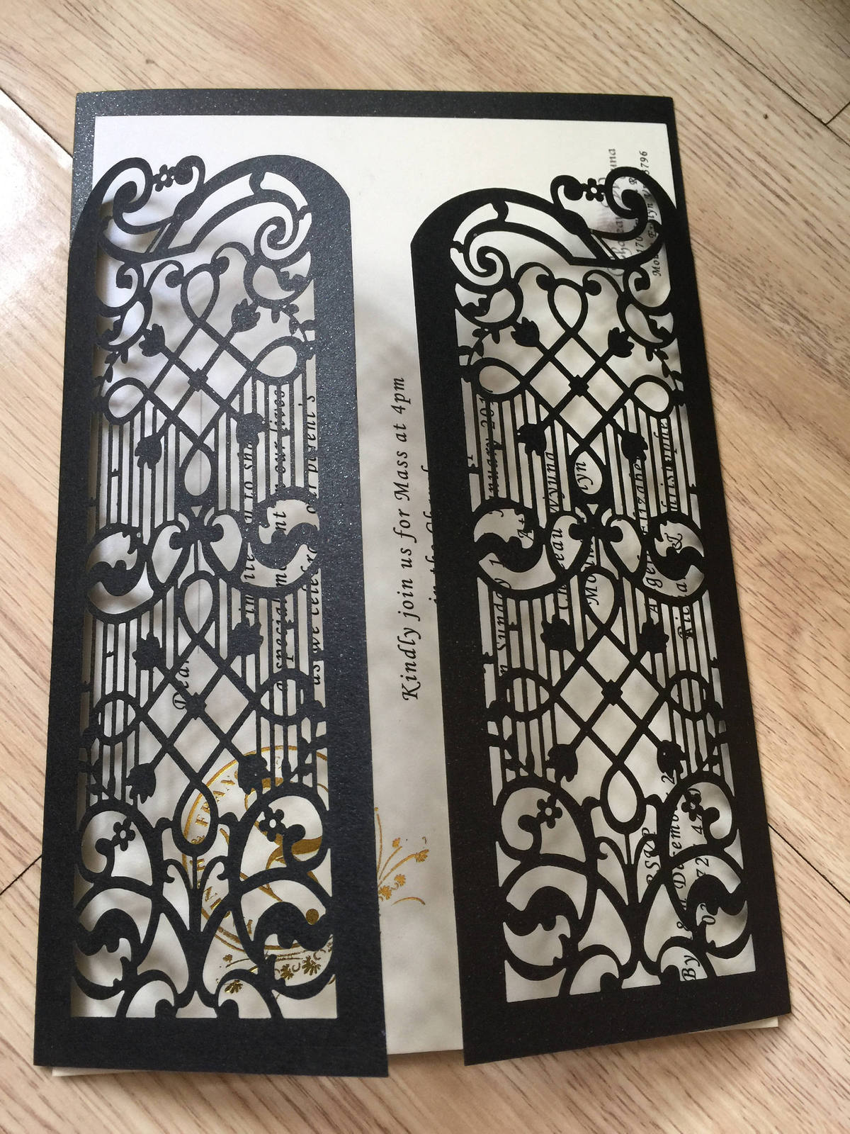 50pcs Black laser cut Wedding Invitation,customize Laser Cut Invitation ...