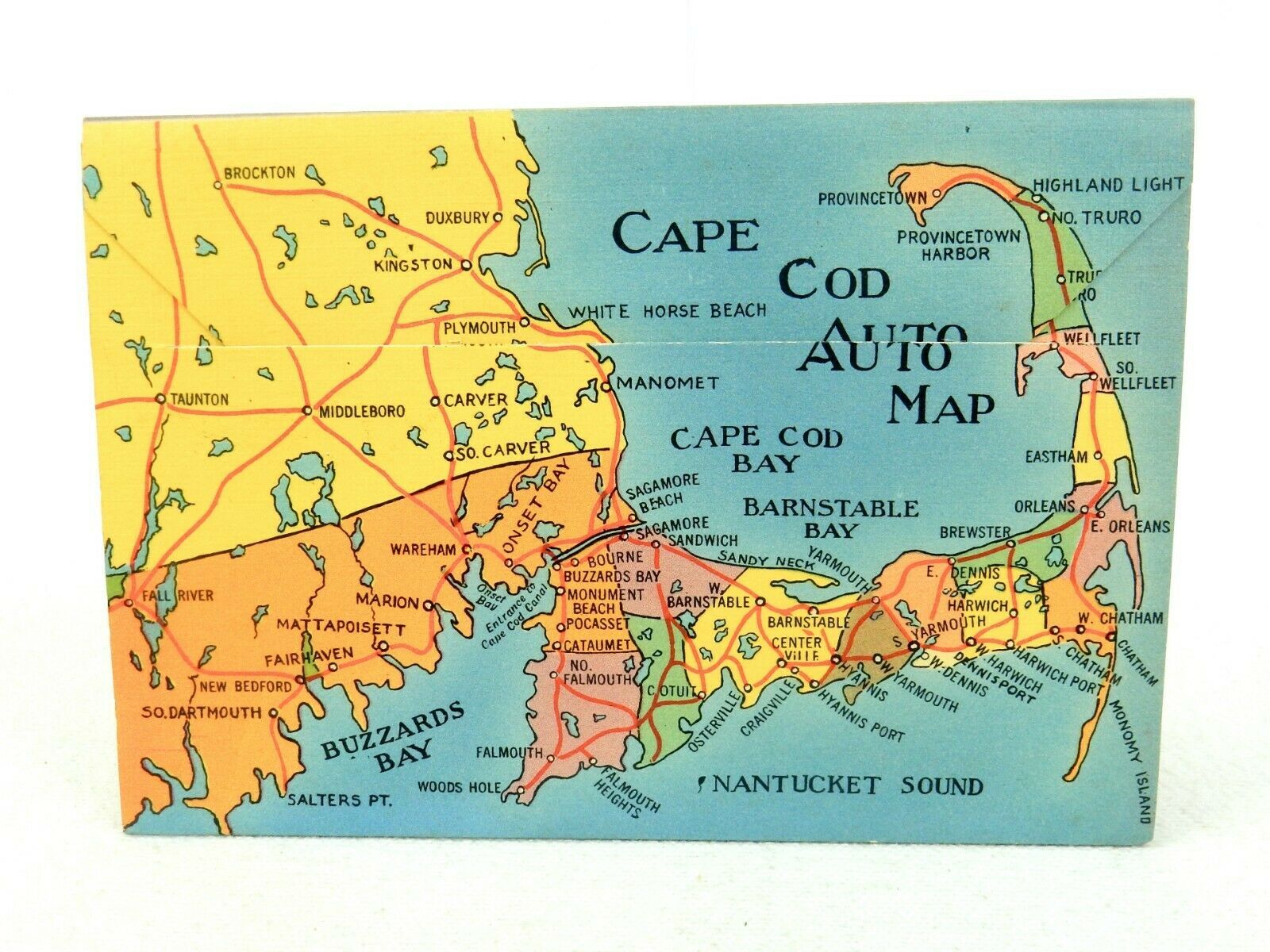 Cape Cod Massachusetts Fold-out Postcard Book, 18 Collectible Pictures ...